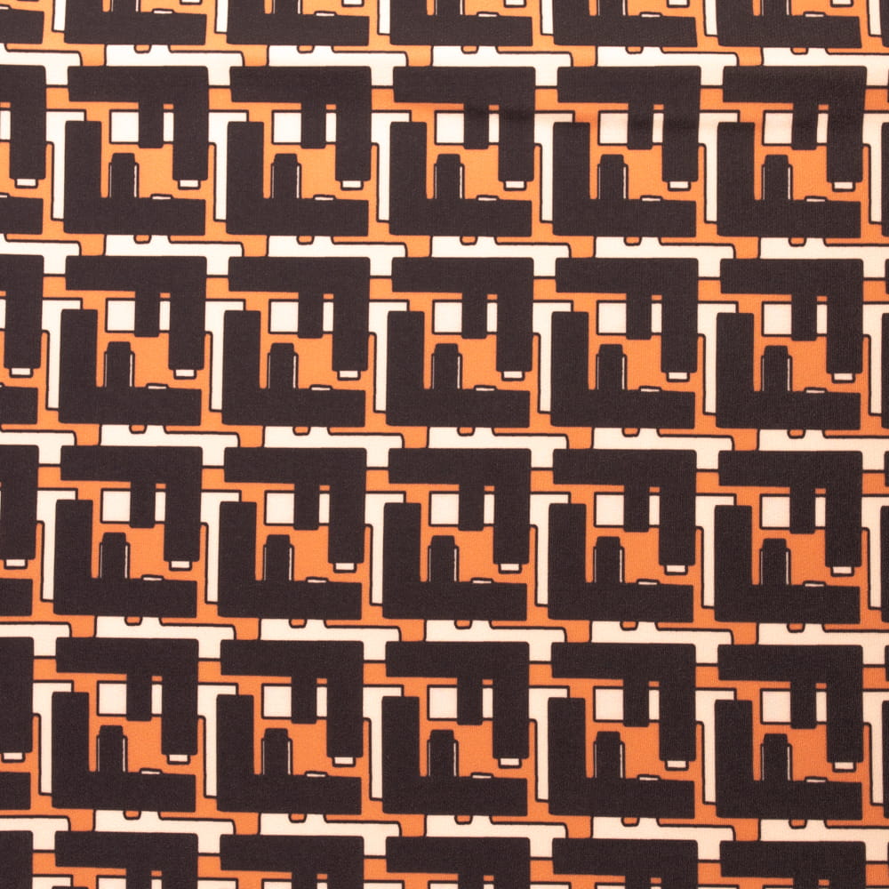 Barbie Marchiano wzór włoski odcienie brązu - Textilhouse