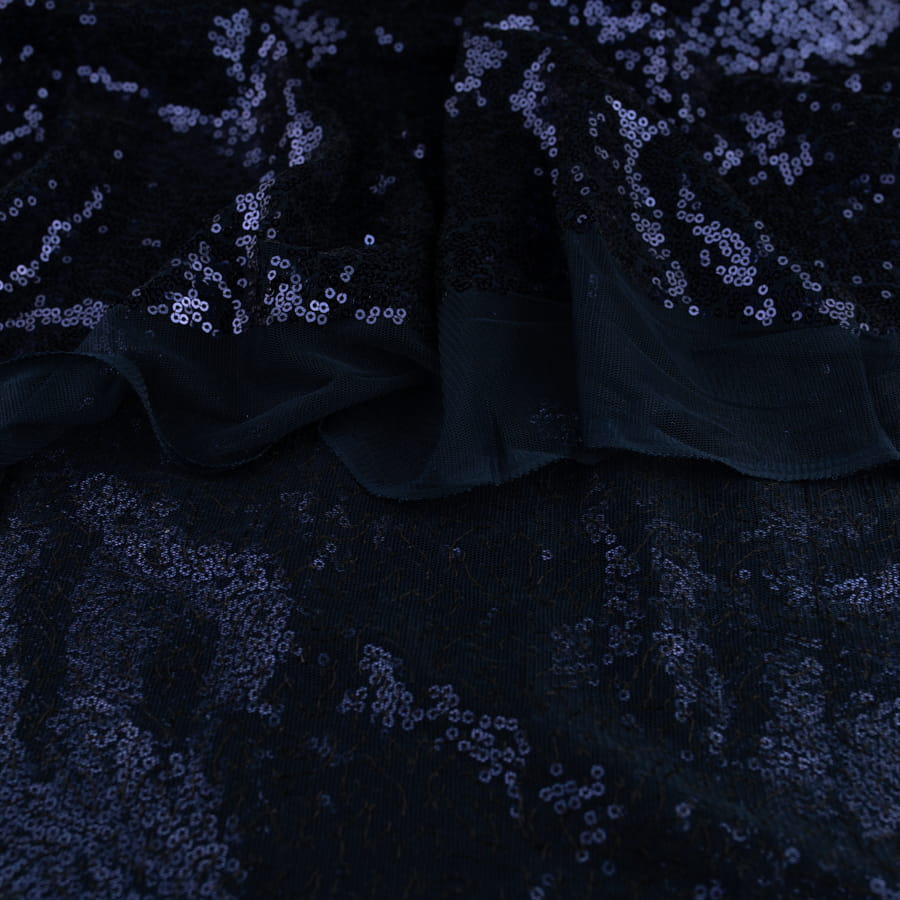 Dzianina cekiny kolor granatowy - Textilhouse