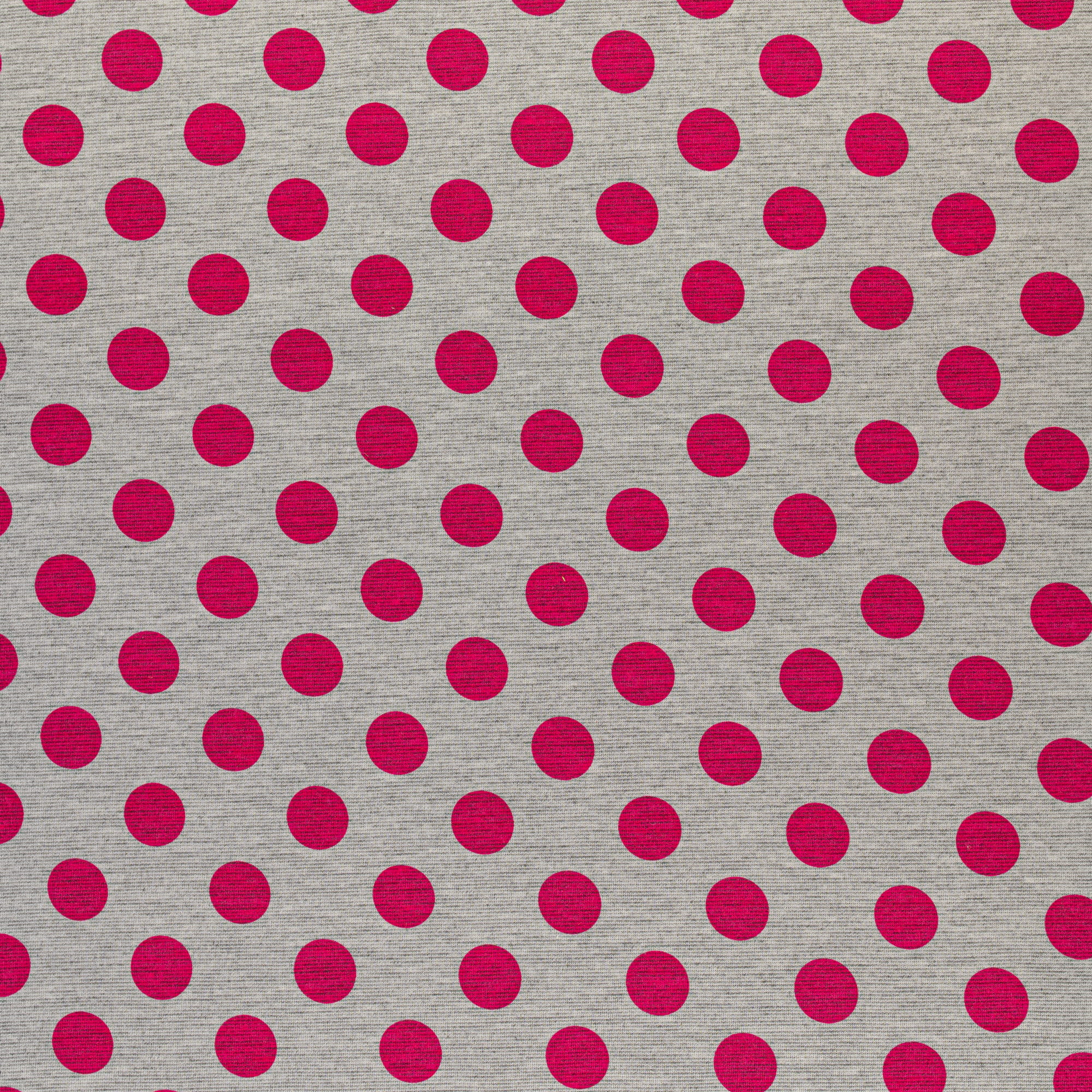 Dzianina Punto wzór duże grochy kolor amarantowy - Textilhouse