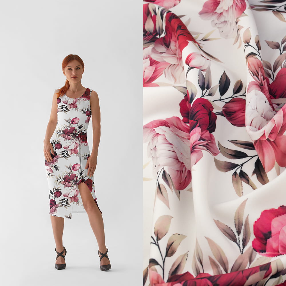 Barbie Marchiano wzór kwiaty kolor kremowy - Textilhouse