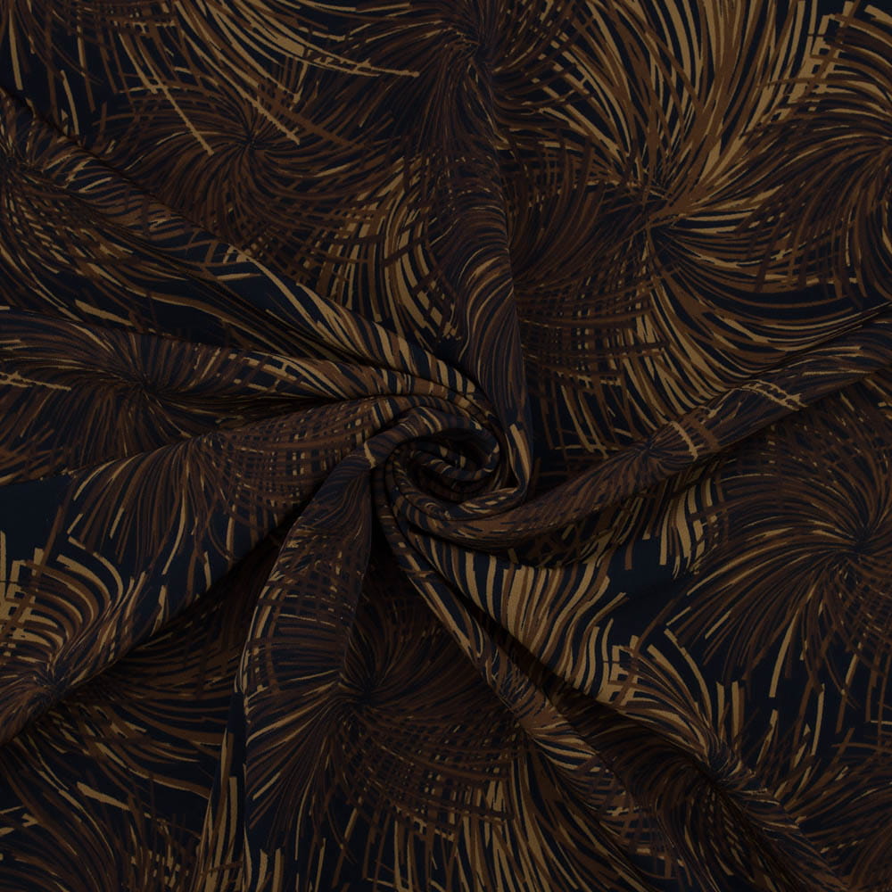 Tkanina Krepa abstrakcyjny brązowy - Textilhouse