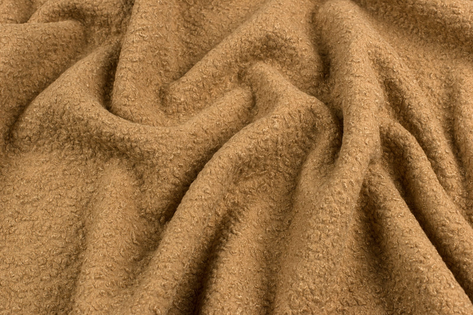 Tkanina płaszczowa bukla kolor beżowy - Textilhouse